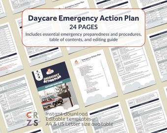 Daycare Emergency Plan, Daycare Emergency Binder, Home Daycare Forms ...