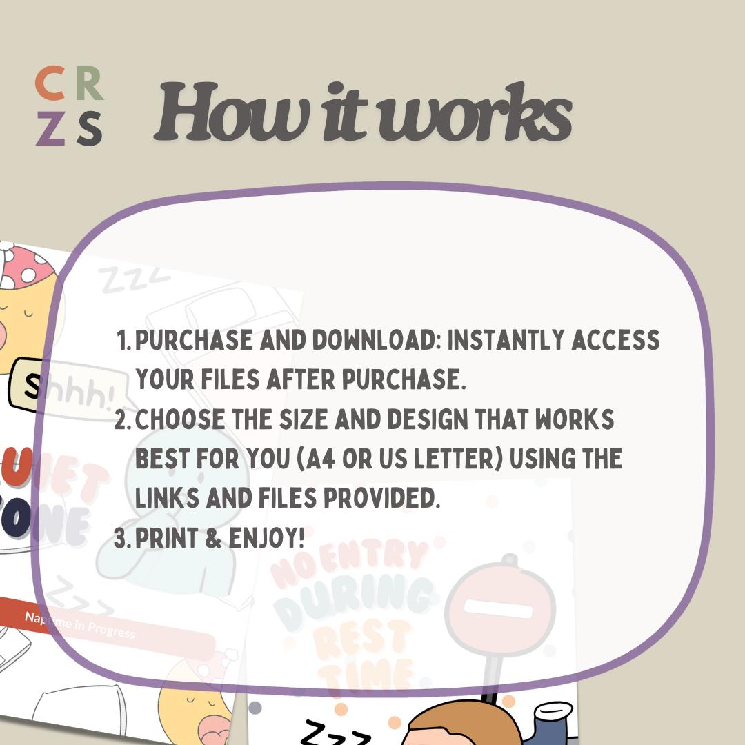 Rest Time Posters for Daycare - No Entry & Quiet Zone Signs, Naptime ...