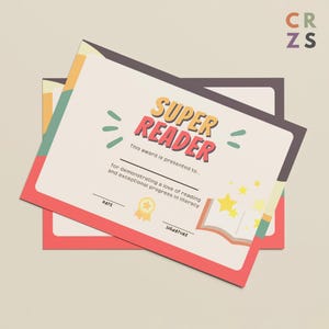 Reader Award Certificate for Kids Classroom Award Certificate Student ...