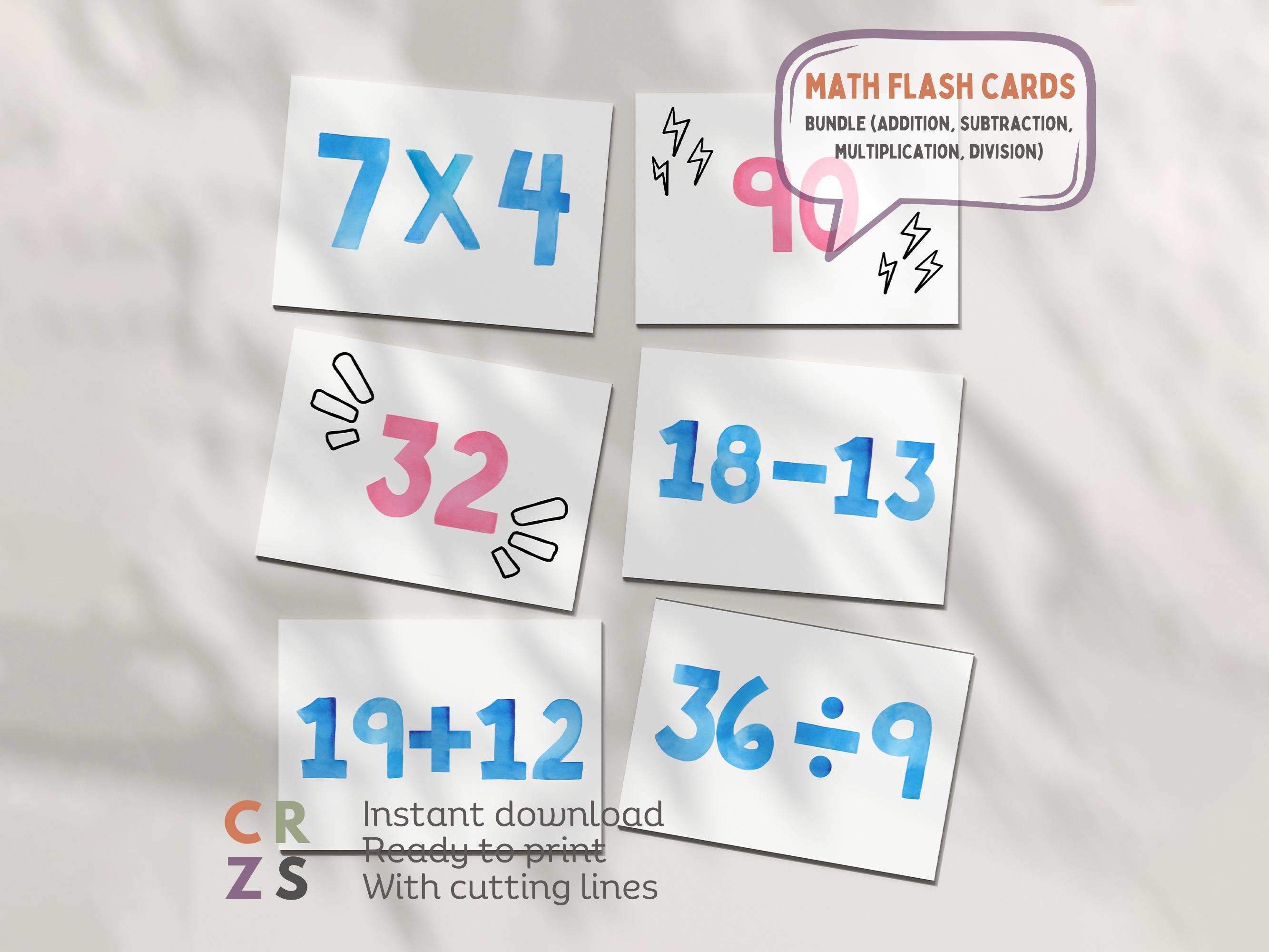 Math Flash Cards for 3rd Grade Math Equation Flash Card for Math ...
