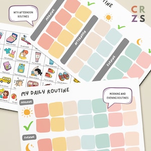 Editable Kids Daily Routine Chart Cards, Daily Responsibilities Chart ...