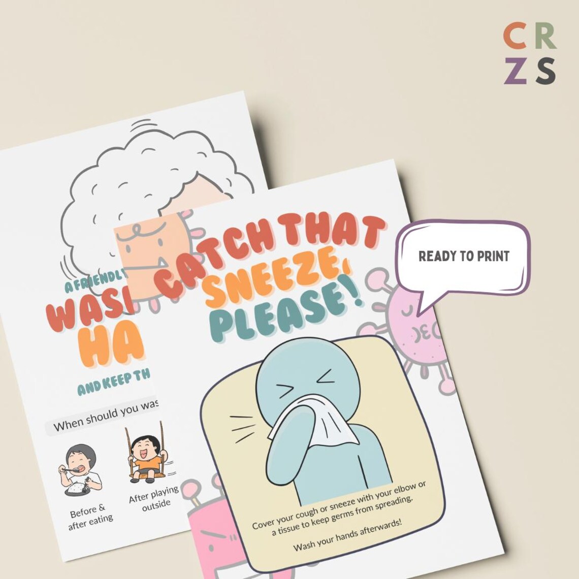 Daycare Sick Policy & Hygiene Poster, Health Guidelines for Preschool ...