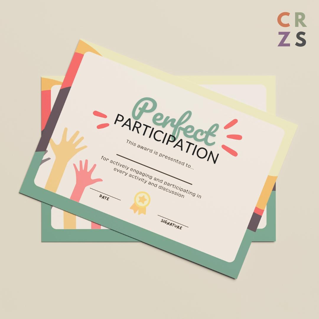 Participation Award Certificate for Kids Classroom Award Certificate ...