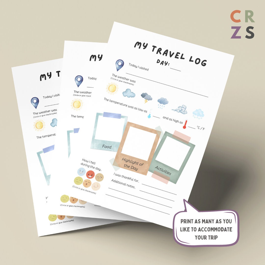 Kids Travel Journal, Personalized Travel Journal, Kids Travel Diary ...