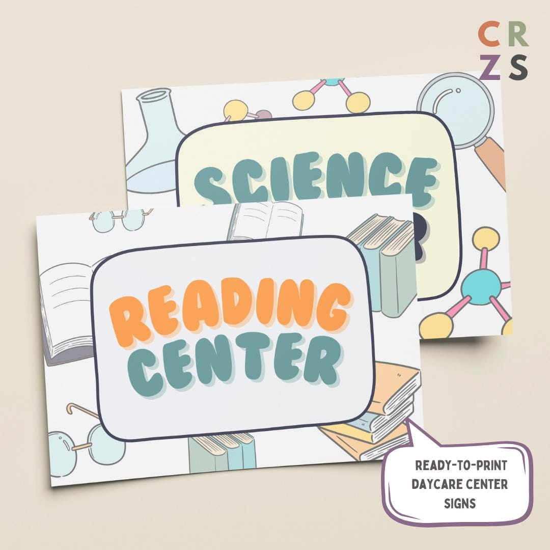 Daycare Center Signs, Childcare Printable Signs, Preschool Classroom ...