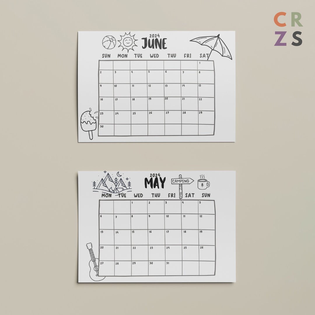 Kids Monthly Calendar, Kids 2024 2025 Calendar, Monthly Planner for ...