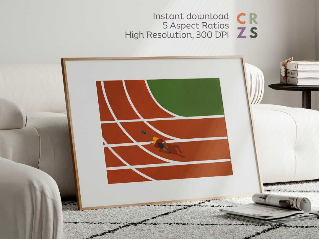 Running Track Poster for Runner Art Print Running in Track Wall Art ...
