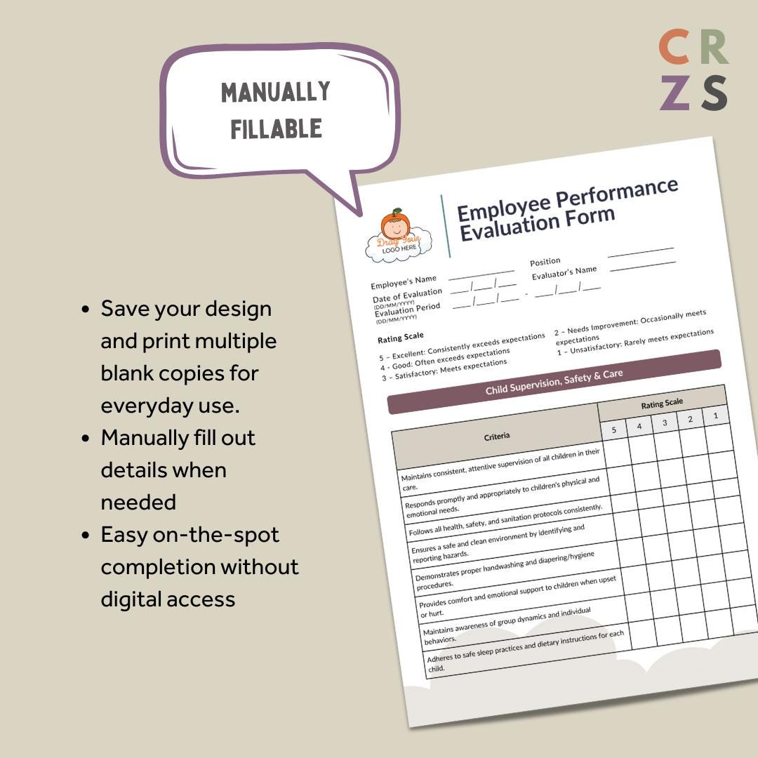Daycare Staff Operations Forms Bundle, Employee Management Forms ...