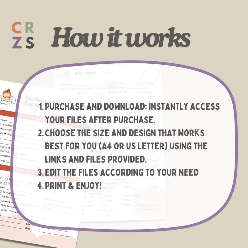 Daycare Incident Report, Childcare Injury Report Form, Ouch Report ...