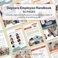 Daycare Employee Handbook: Editable 21-page Staff Guide (canva Template ...