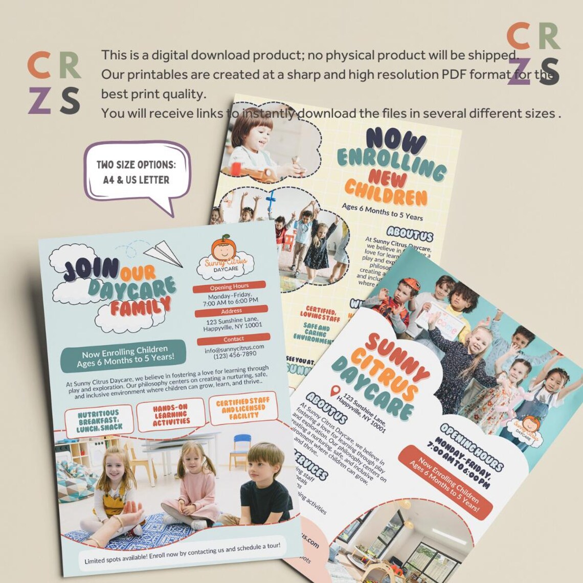 Daycare Flyer Bundle, Editable Childcare Flyers, Kindergarten ...