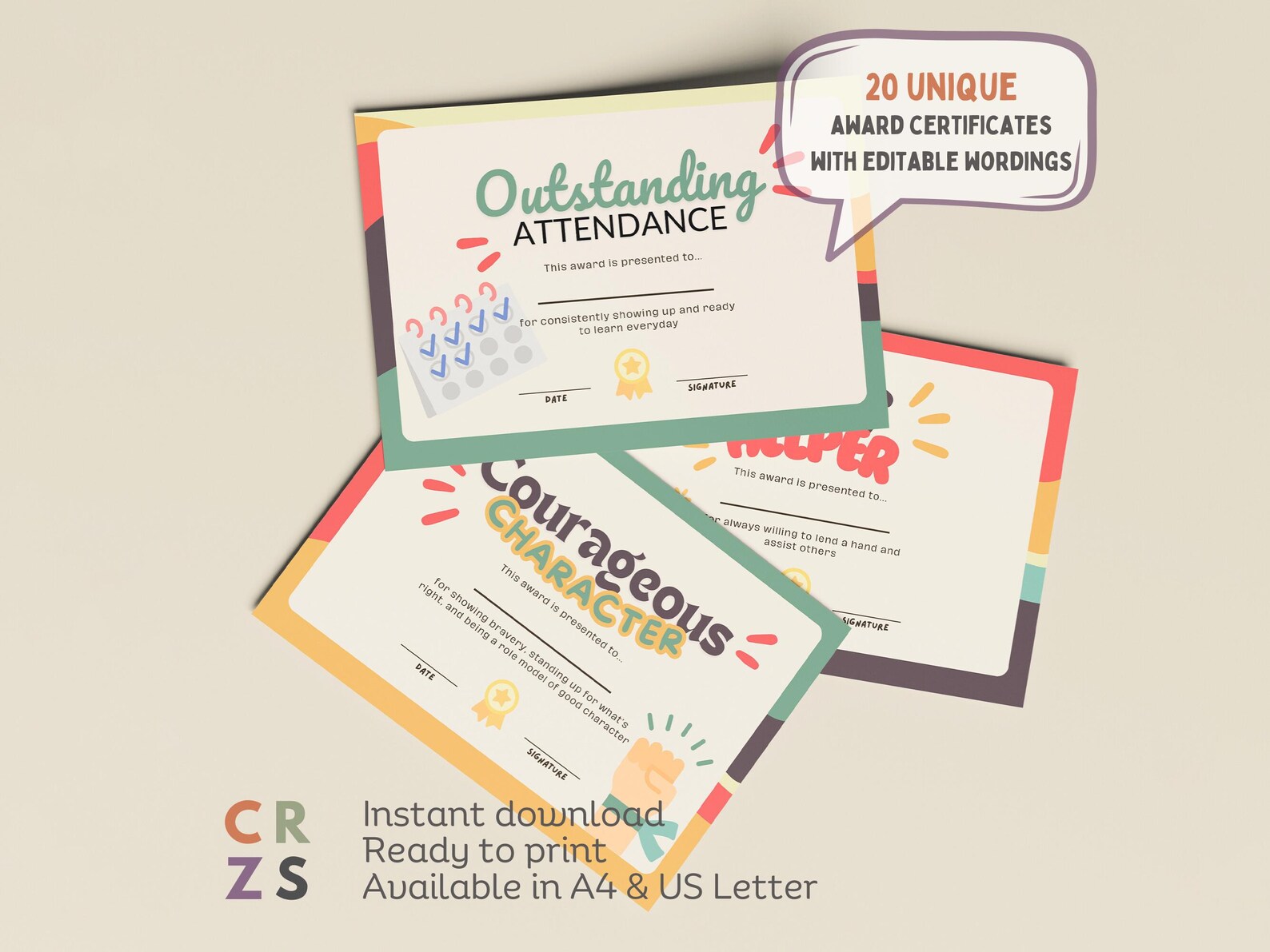 Editable Kids Award Certificate for Classroom Award Certificate ...