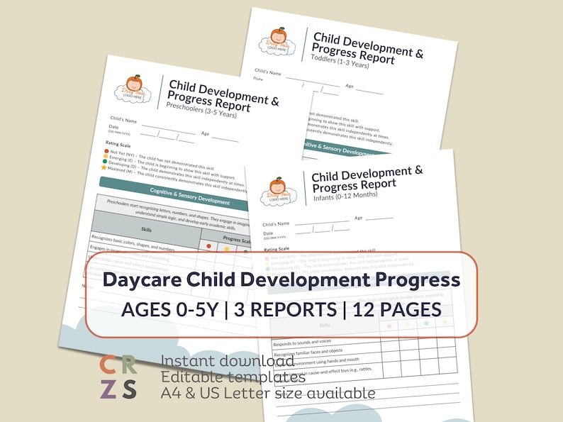 Daycare Development Progress Report, Assessment Forms for Infants ...