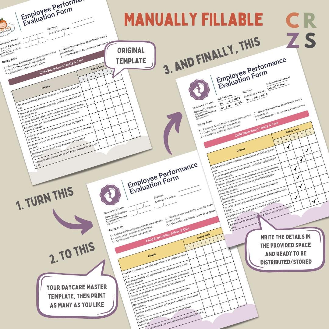 Daycare Staff Operations Forms Bundle, Employee Management Forms ...