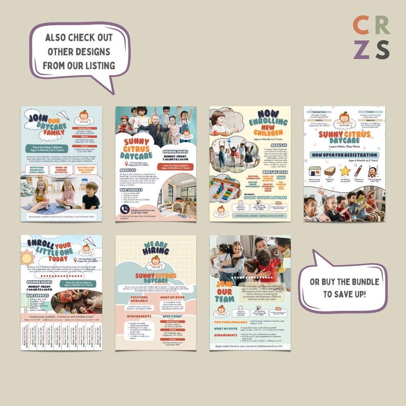 Daycare Flyer, Editable Childcare Flyers, Kindergarten Enrollment ...