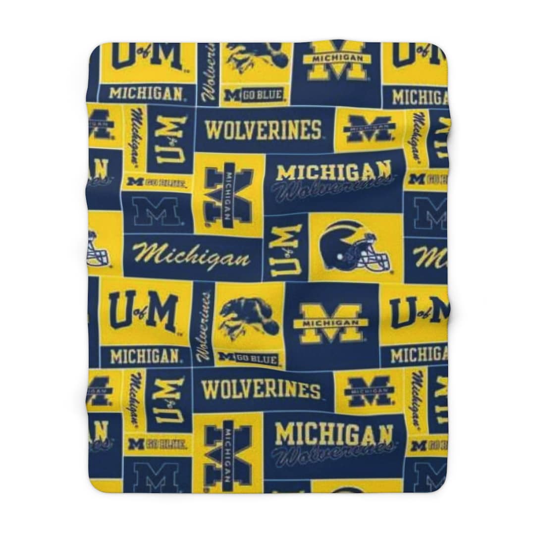 Michigan Sherpa Fleece Blanket - Etsy