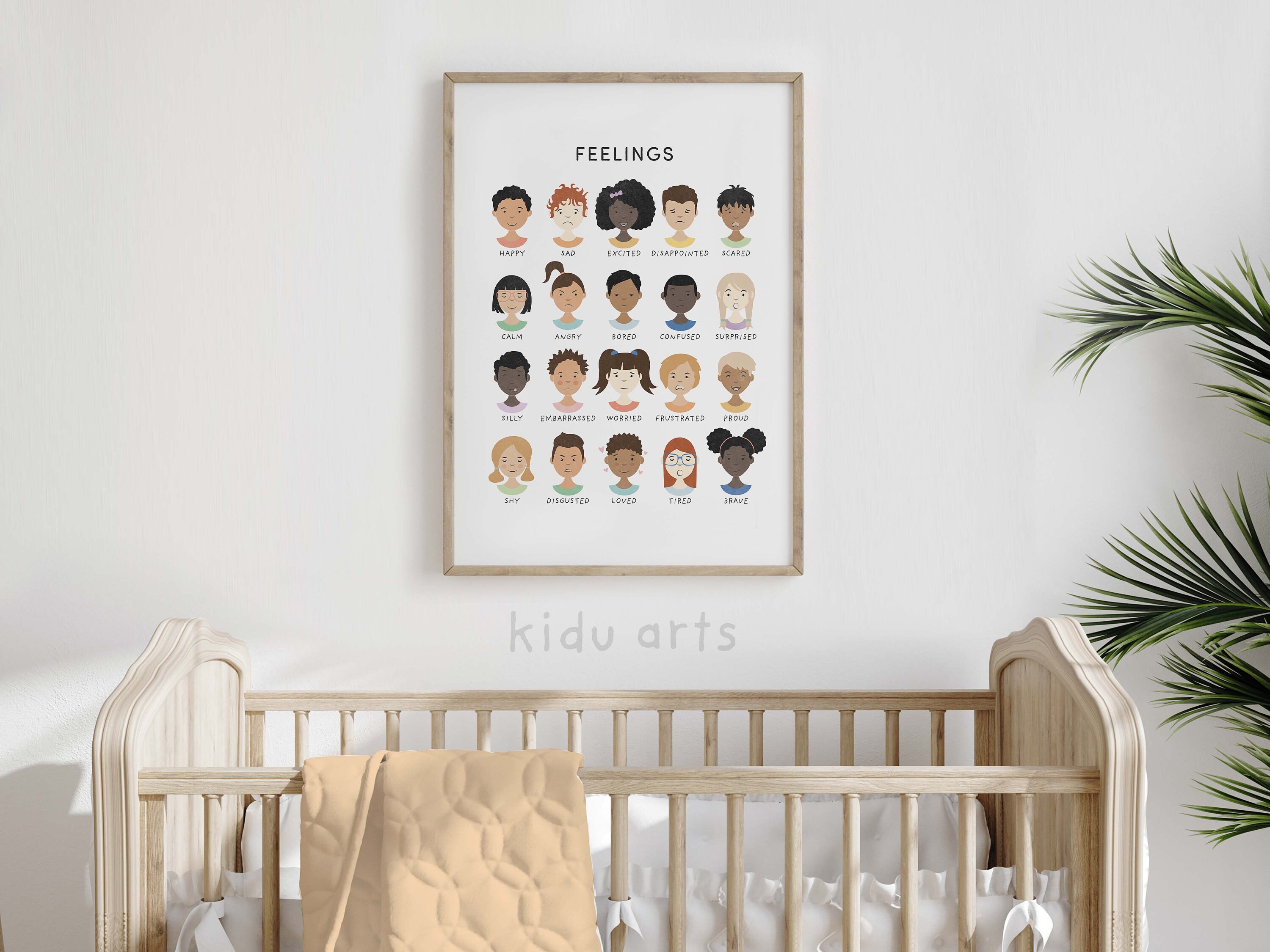 Feelings Poster, Rainbow Emotions Chart, Montessori Homeschool Decor ...