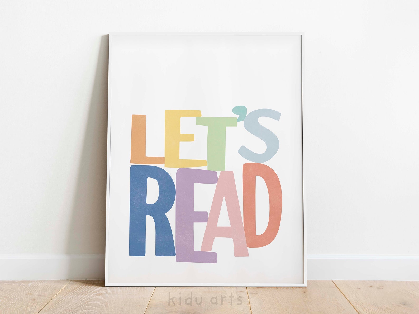 Lets Play Lets Read Posters, Kids Wall Art Print, Rainbow Classroom ...