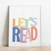 Lets Play Lets Read Posters, Kids Wall Art Print, Rainbow Classroom ...