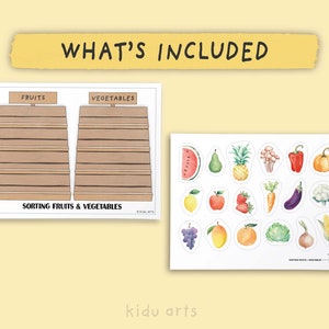 Fruit and Vegetable Sorting Activity, Preschool Worksheet, Toddler ...