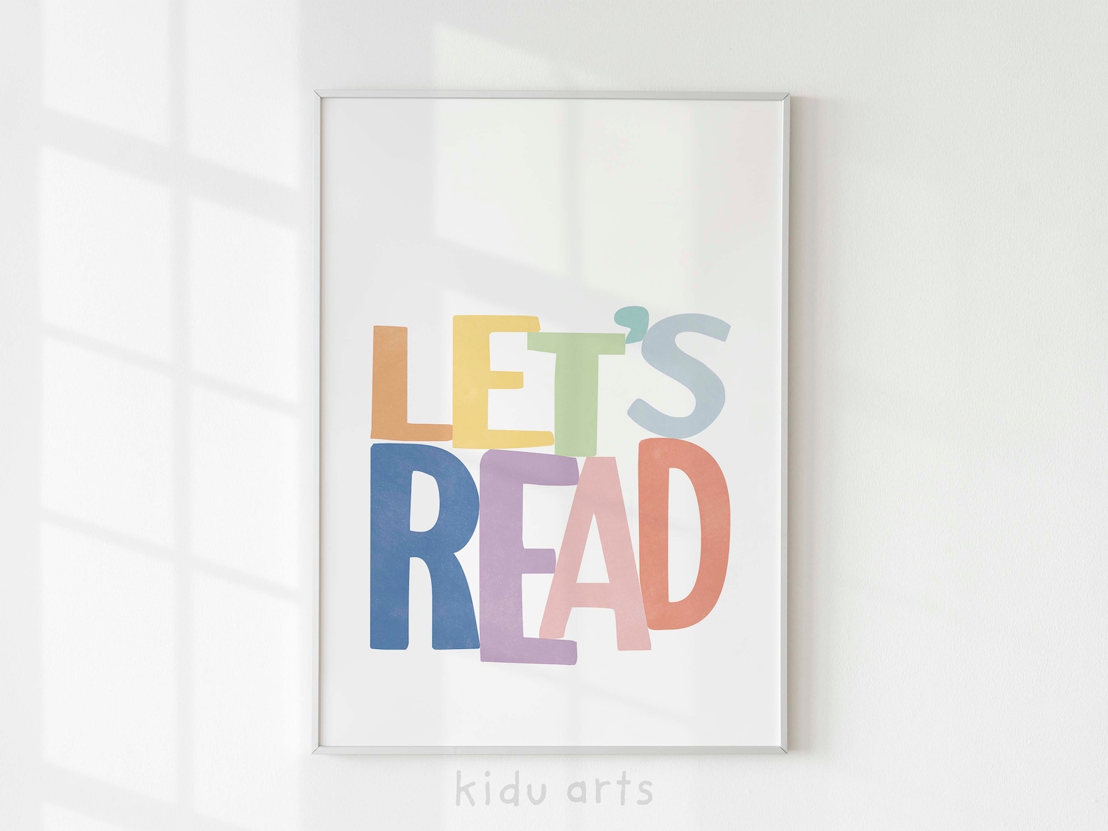 Let’s Play Let’s Read Posters, Kids Wall Art Print, Rainbow Classroom ...