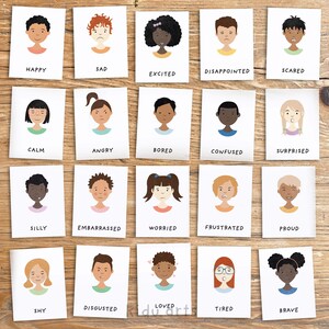20 Feelings Flashcards, Emotions Flash Cards, Educational Printable ...