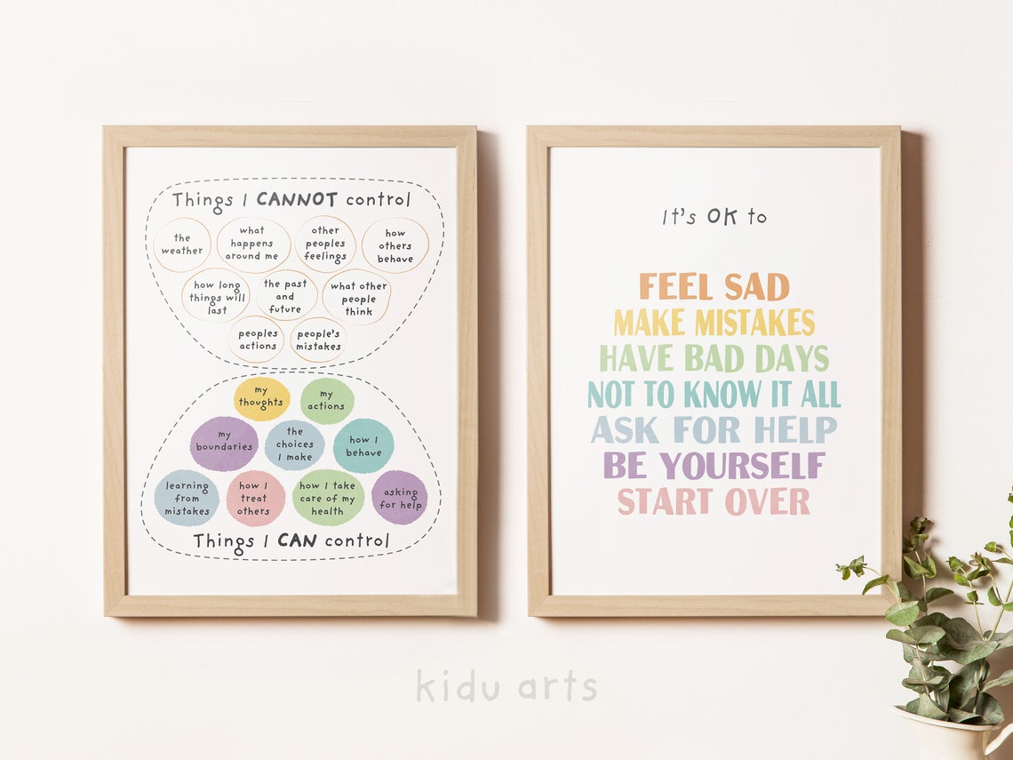 20 Calm Corner Poster Set, Calming Down Strategies, Kids Wall Art ...
