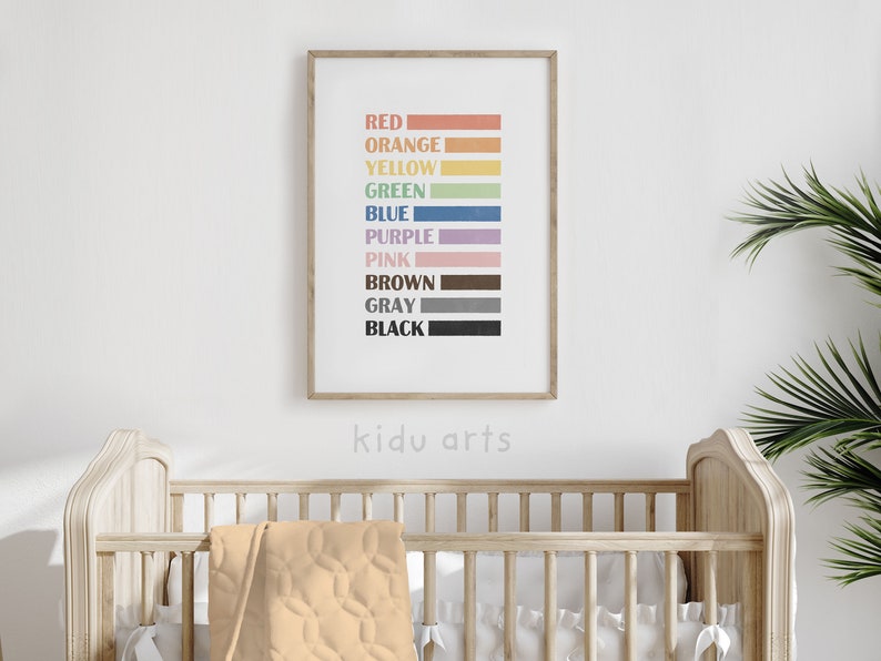 Rainbow Color Poster, Kid Printable Wall Art, Classroom Decor, Colorful ...