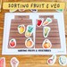 Fruit and Vegetable Sorting Activity, Preschool Worksheet, Toddler ...