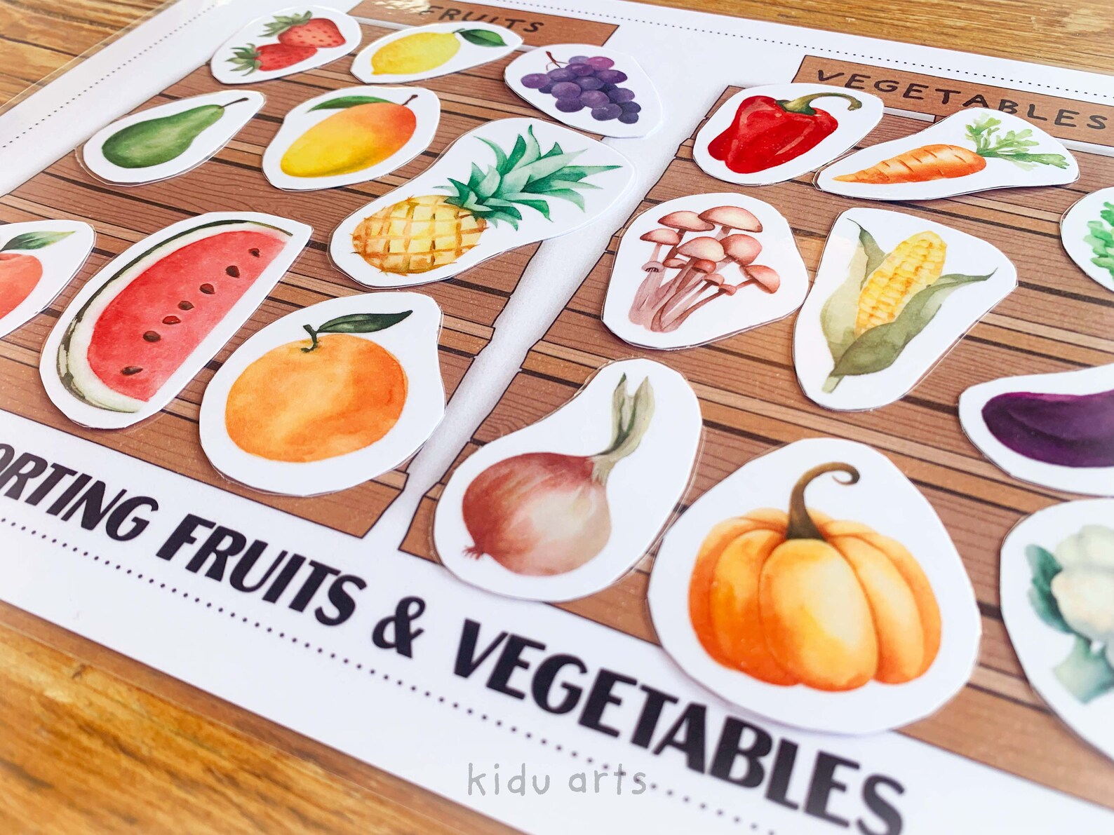 Fruit and Vegetable Sorting Activity, Preschool Worksheet, Toddler ...