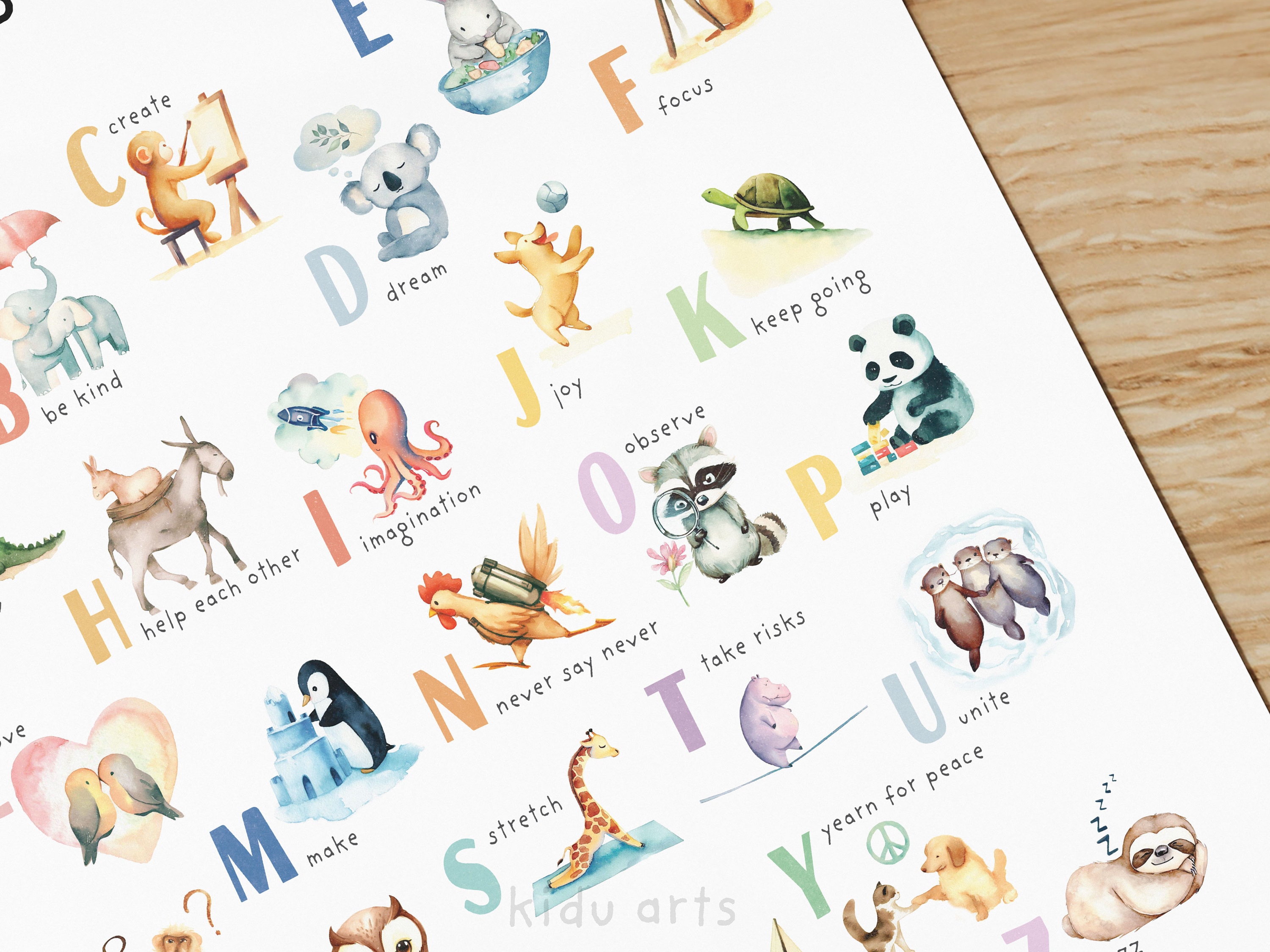 ABC of Life Poster, Watercolor Alphabet Print, Children’s Wall Art ...