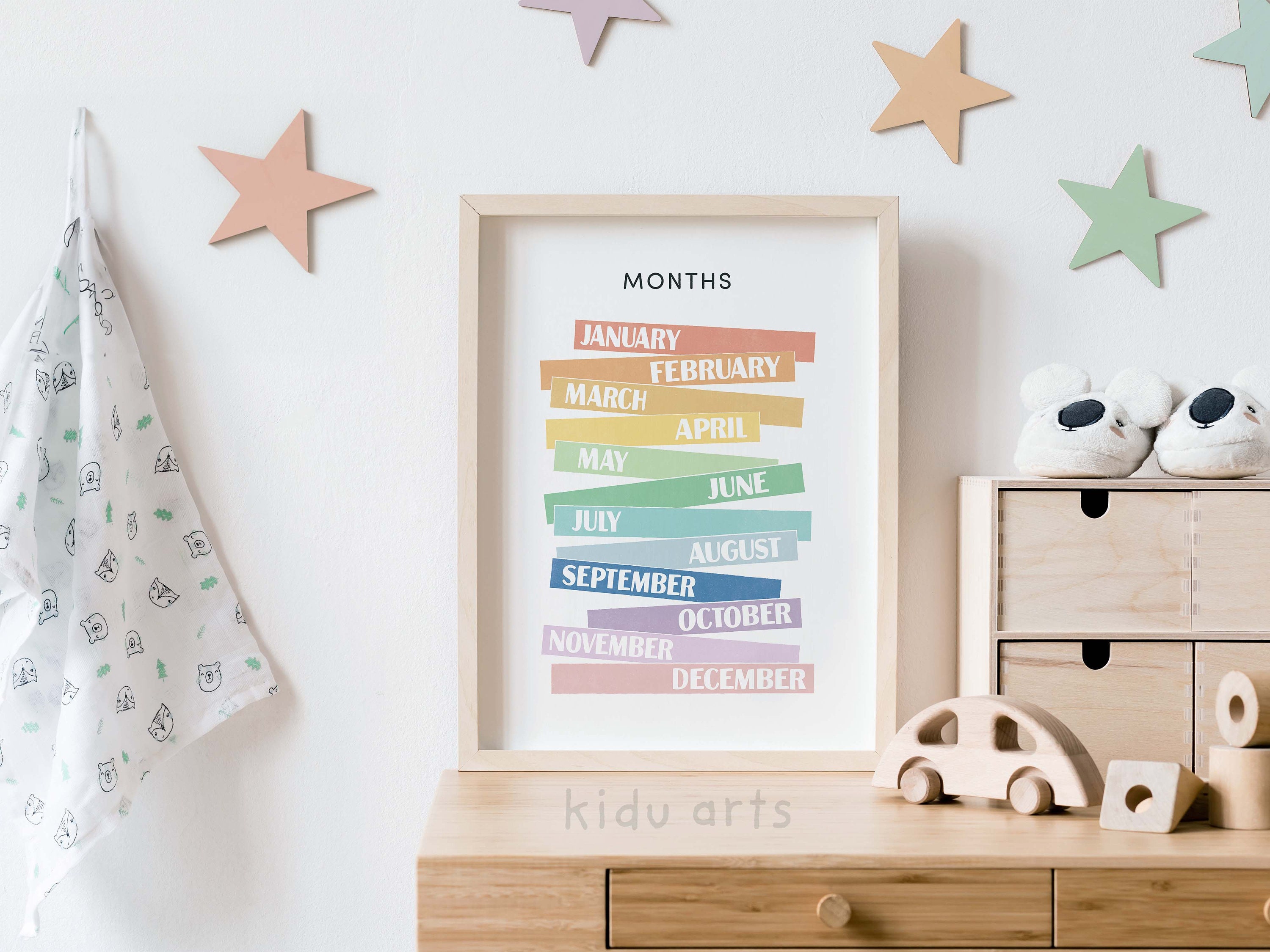 Months of the Year, Poster, Kids Wall Art Print, Educational Printable ...