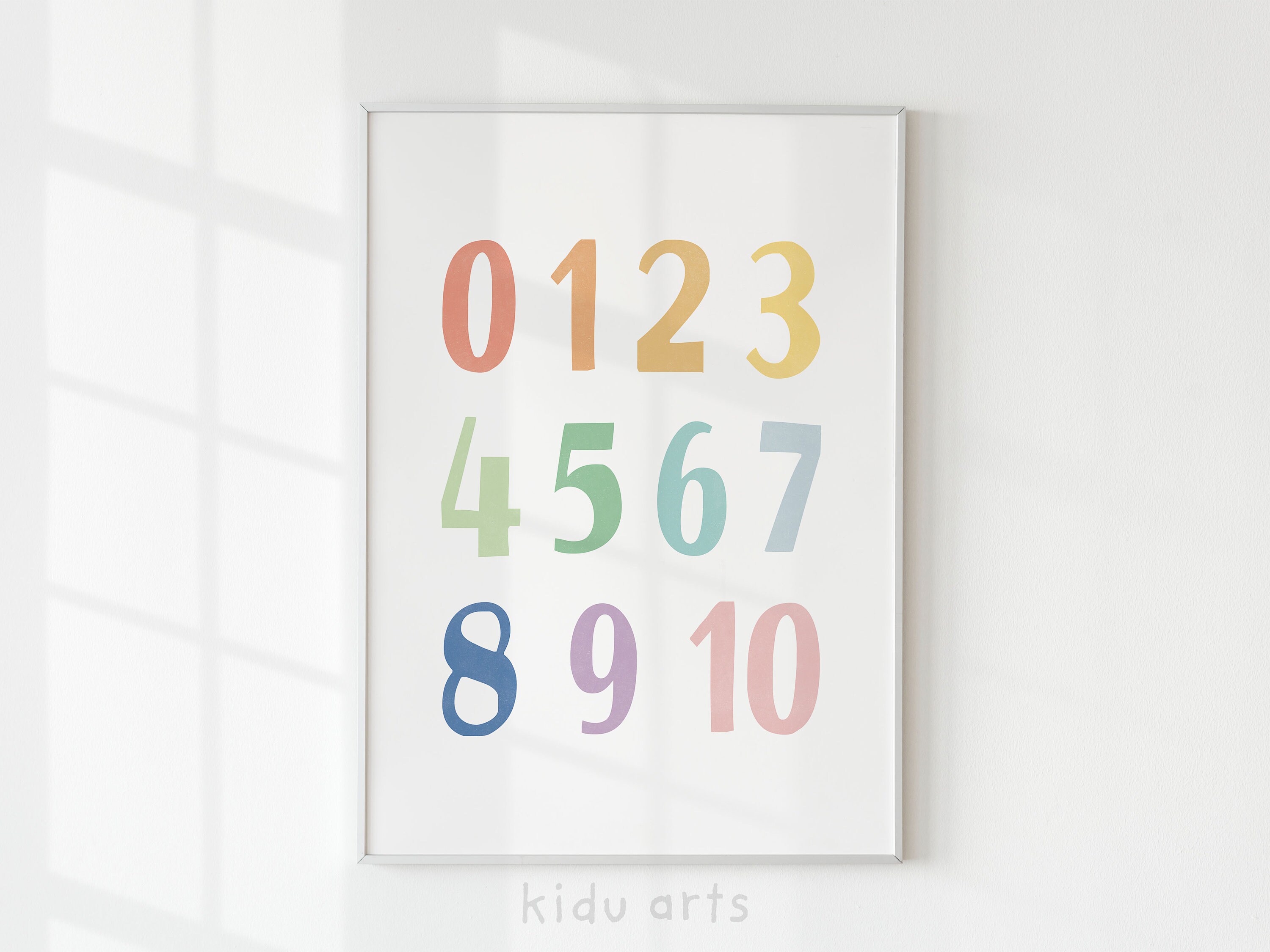 Alphabet + Numbers Poster Set, Rainbow ABC Print, Colorful Number Chart ...