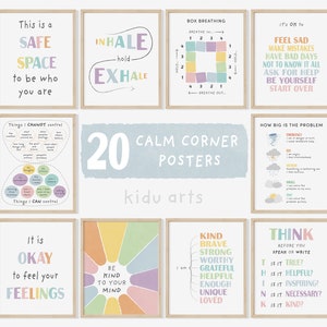20 Calm Corner Poster Set, Calming Down Strategies, Kids Wall Art ...
