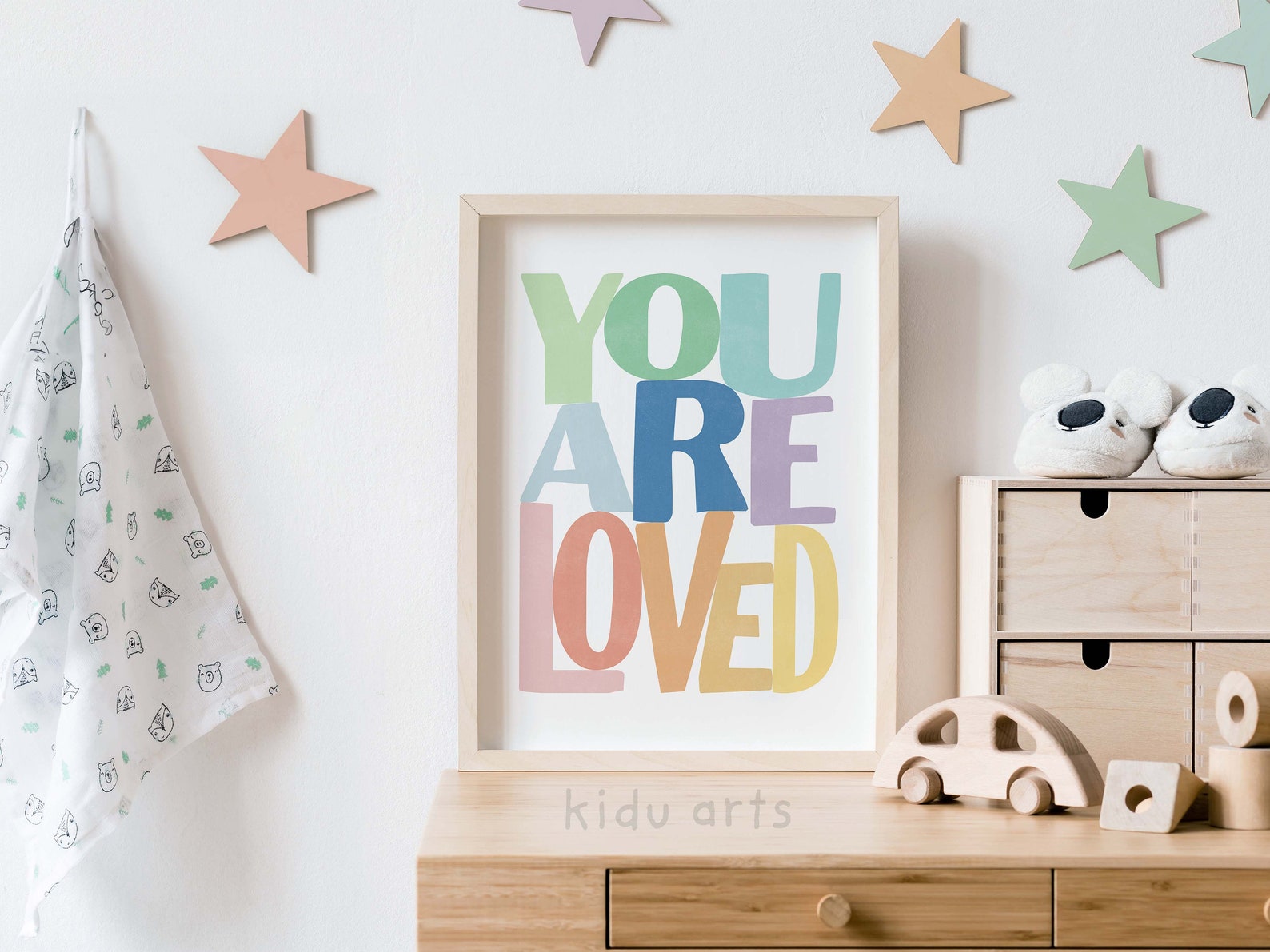 You Are Loved Poster, Rainbow Nursery Art Print, Toddler Room Decor ...
