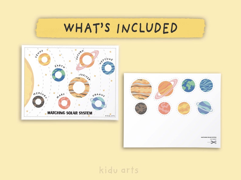 Solar System Activity, Planets Matching Printable, Outer Space Learning ...