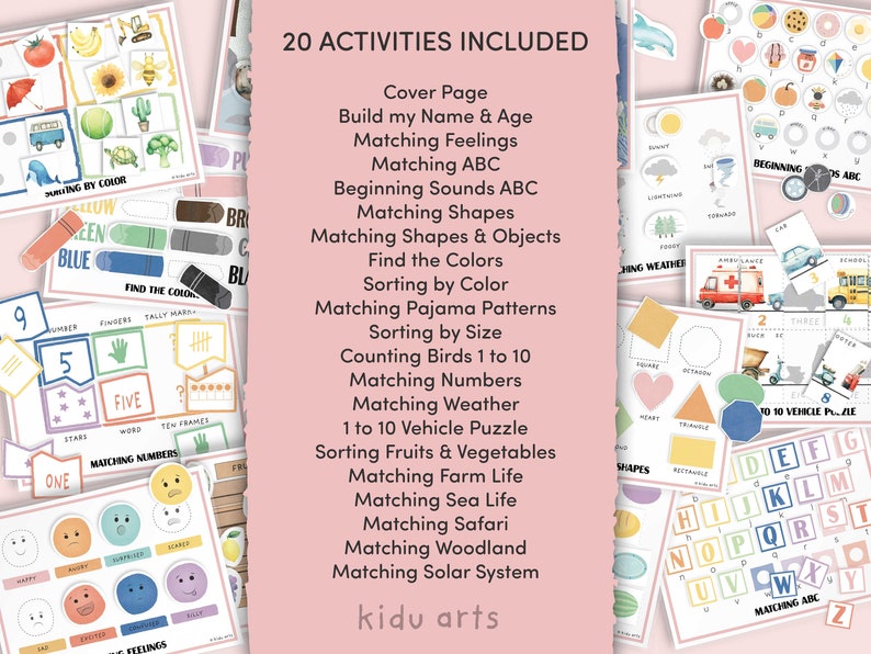 Toddler Busy Book Printable, Preschool Activity Binder Bundle ...