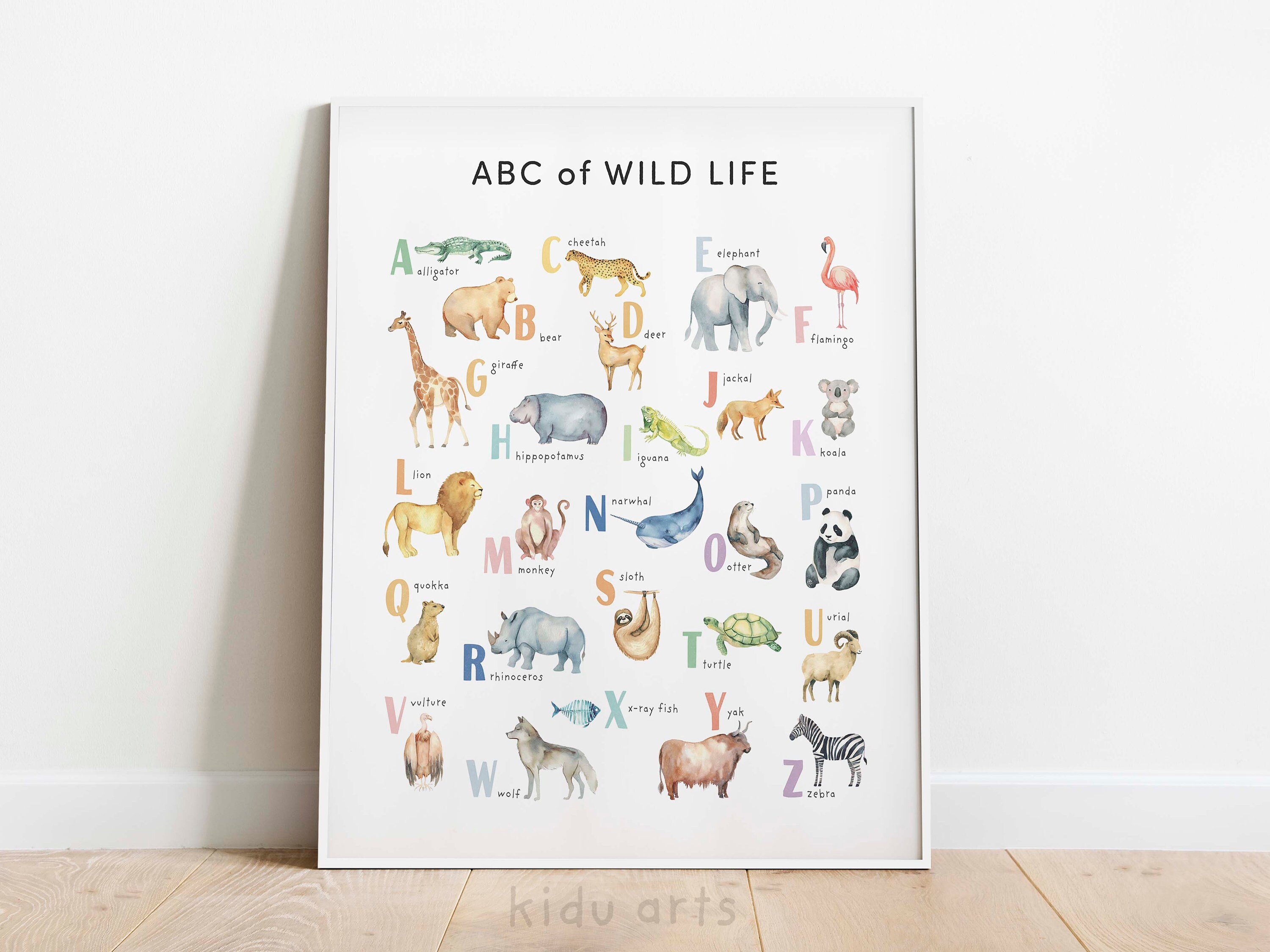 Animal Alphabet Posters, Wild Life Sea Life ABC Prints, Kids Wall Art ...