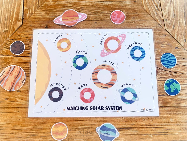 Solar System Activity, Planets Matching Printable, Outer Space Learning ...