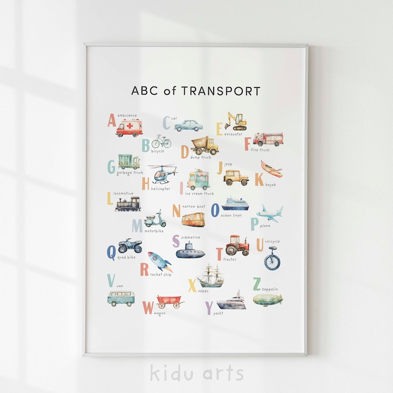 Truck Alphabet Poster - Etsy