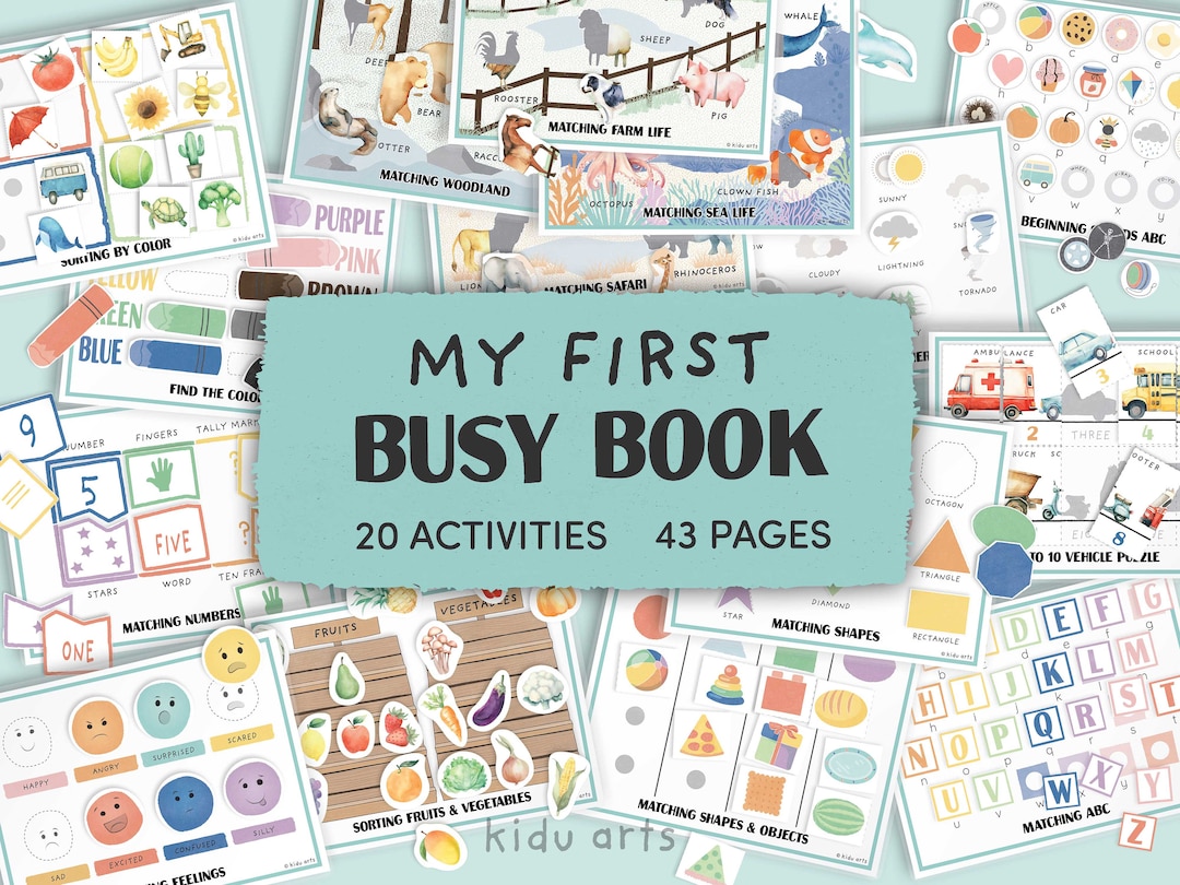Toddler Busy Book Printable, Preschool Activity Binder Bundle ...