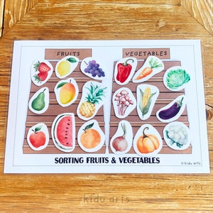 Fruit and Vegetable Sorting Activity, Preschool Worksheet, Toddler ...