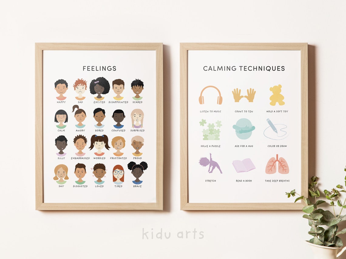 20 Calm Corner Poster Set, Calming Down Strategies, Kids Wall Art ...