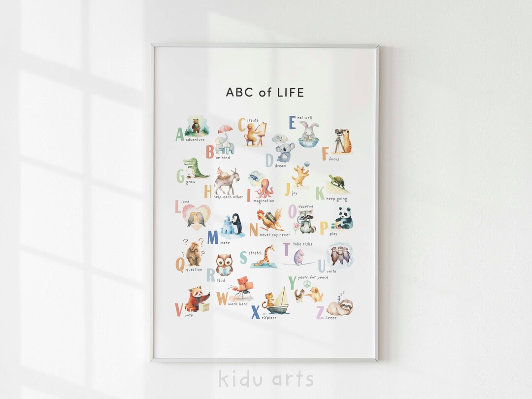ABC of Life Poster, Watercolor Alphabet Print, Children’s Wall Art ...