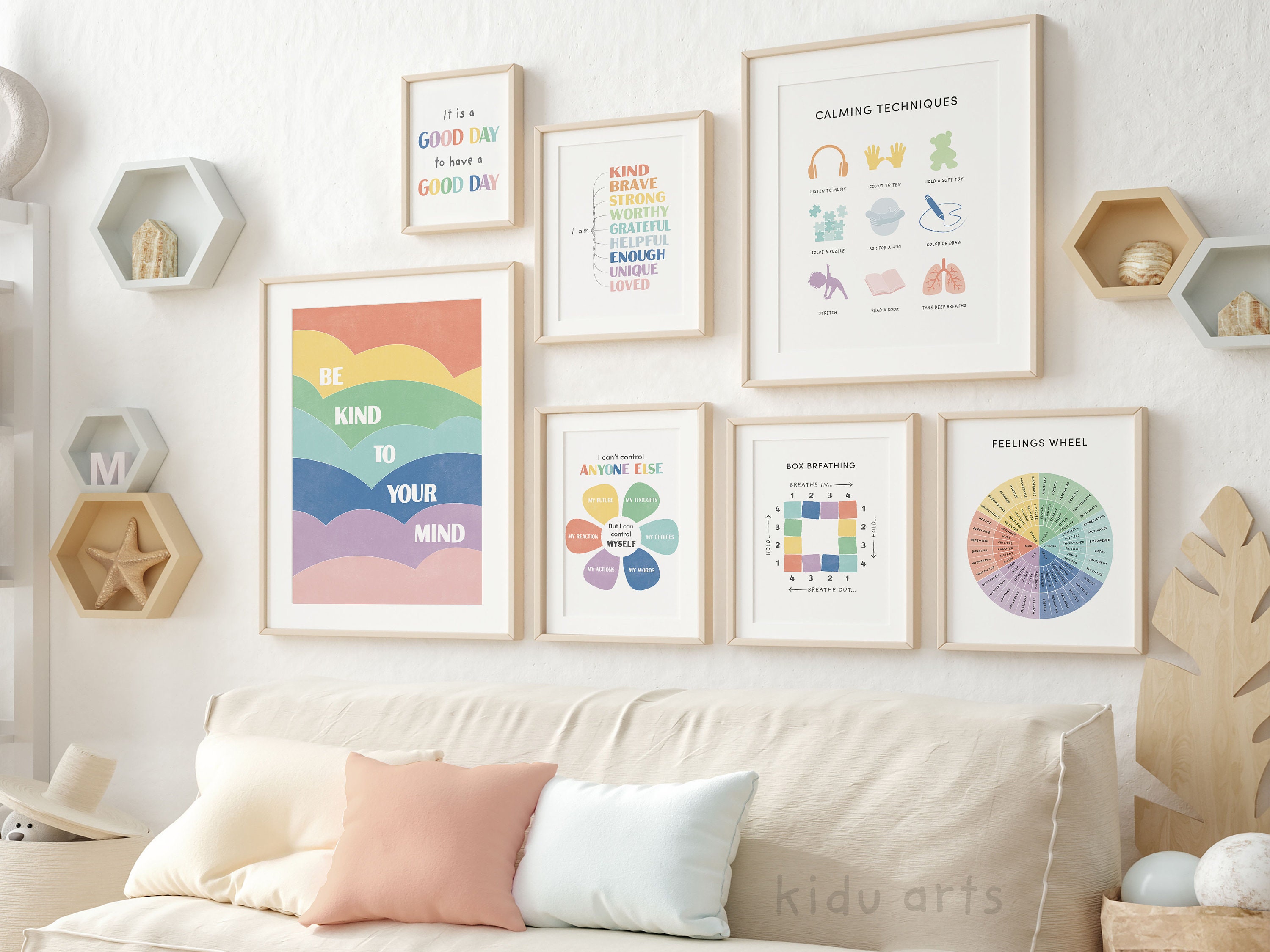 20 Calming Corner Poster Set, Calm Down Strategies, Kids Feelings Wall ...