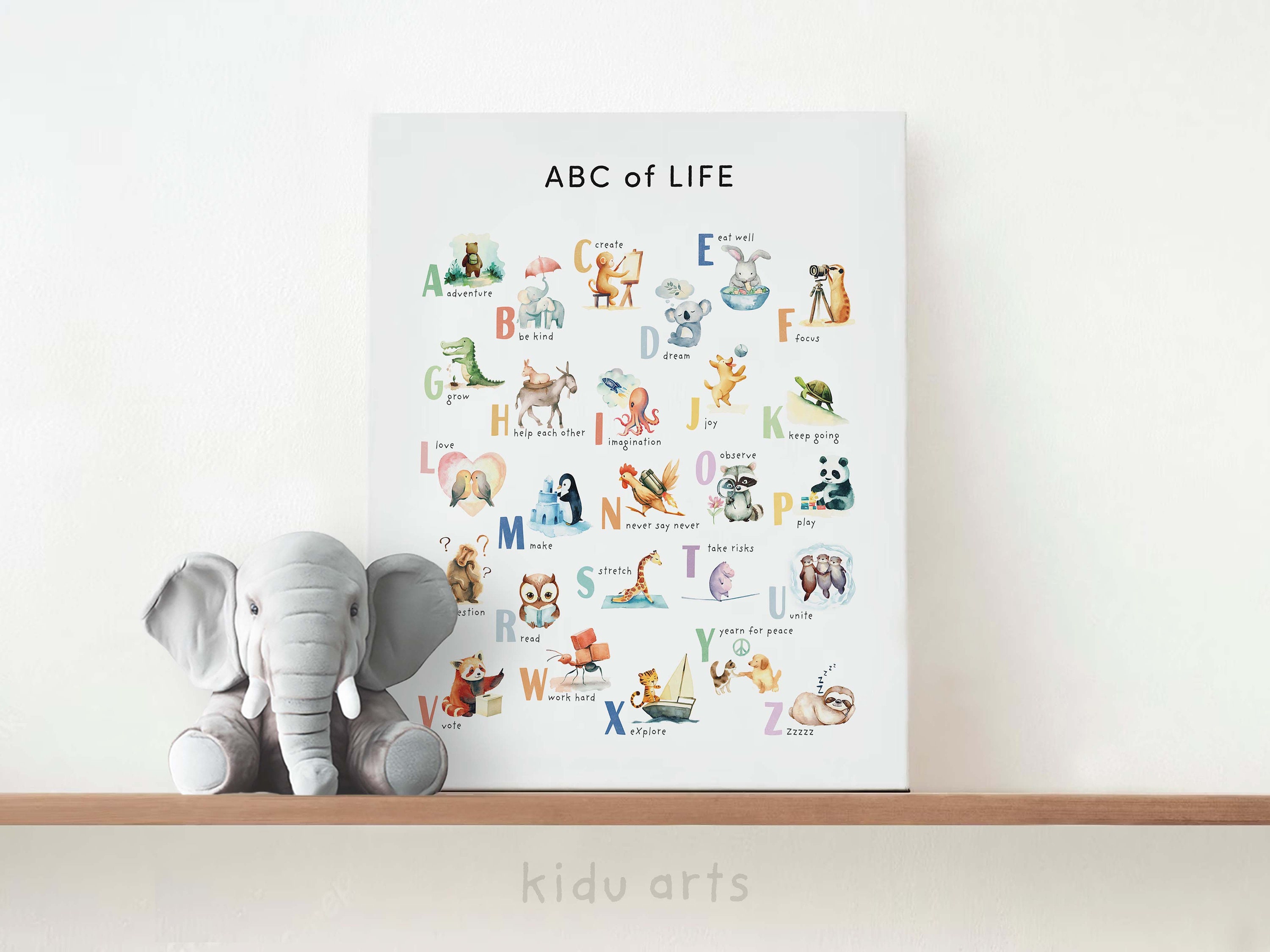 ABC of Life Poster, Watercolor Alphabet Print, Children’s Wall Art ...