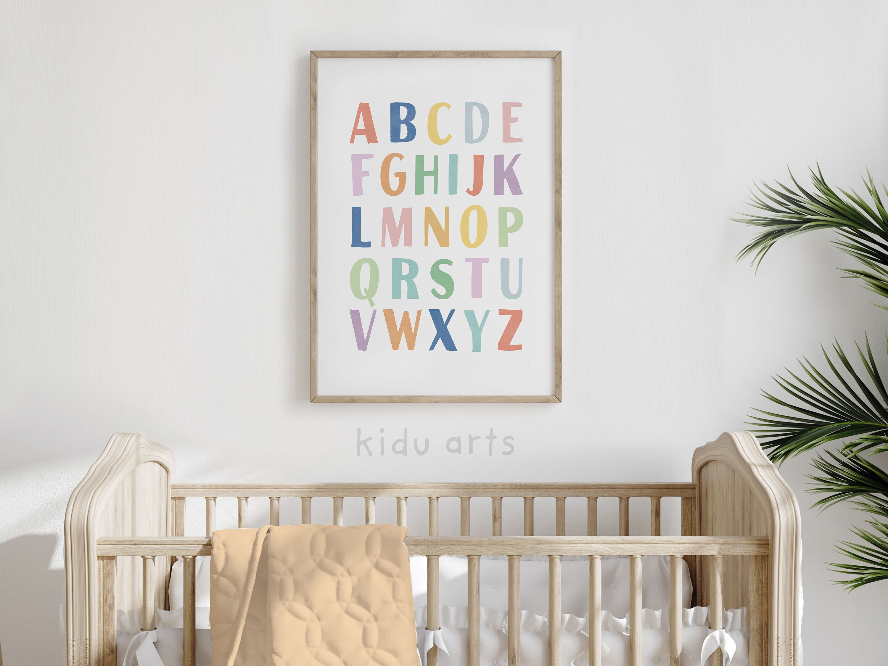 Alphabet + Numbers Poster Set, Rainbow ABC Print, Colorful Number Chart ...