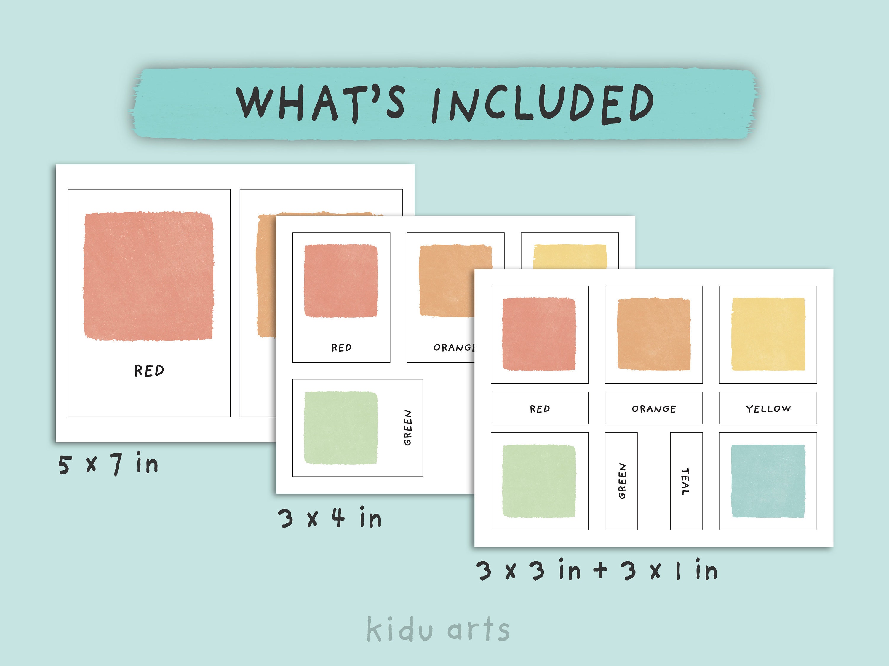 12 Color Flashcards, Kids Educational Rainbow Cards, Montessori Flash ...