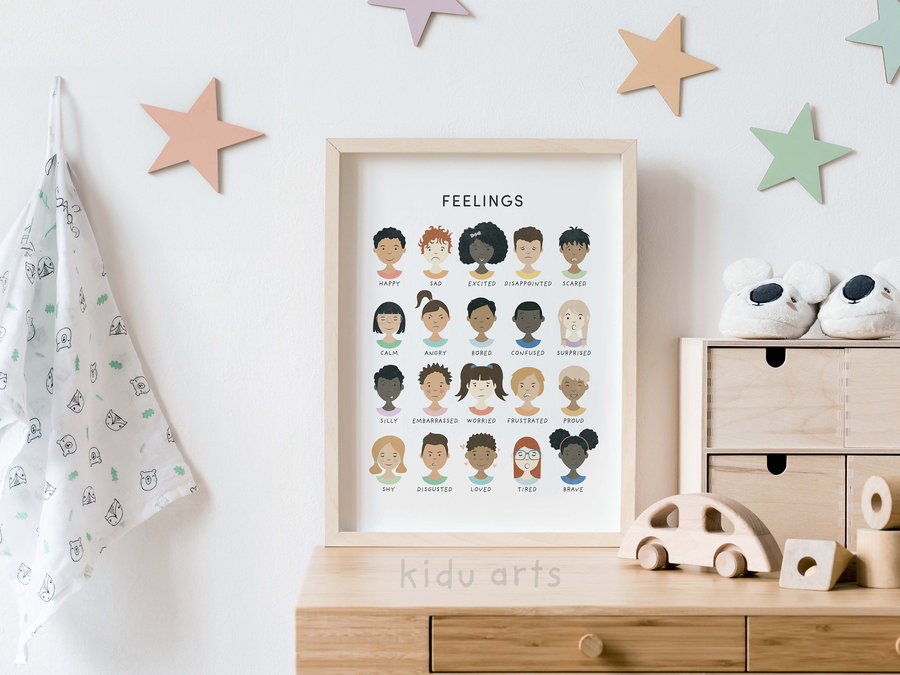 Feelings Poster, Rainbow Emotions Chart, Montessori Homeschool Decor ...