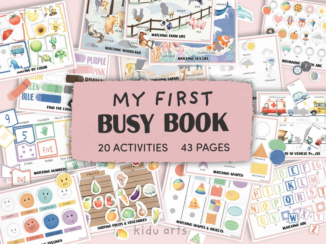 Toddler Busy Book Printable, Preschool Activity Binder Bundle ...